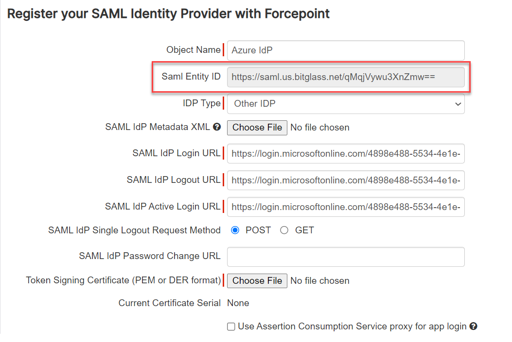 Microsoft Entra ID: Configuring Forcepoint Data Security Cloud | SSE as a SAML SP
